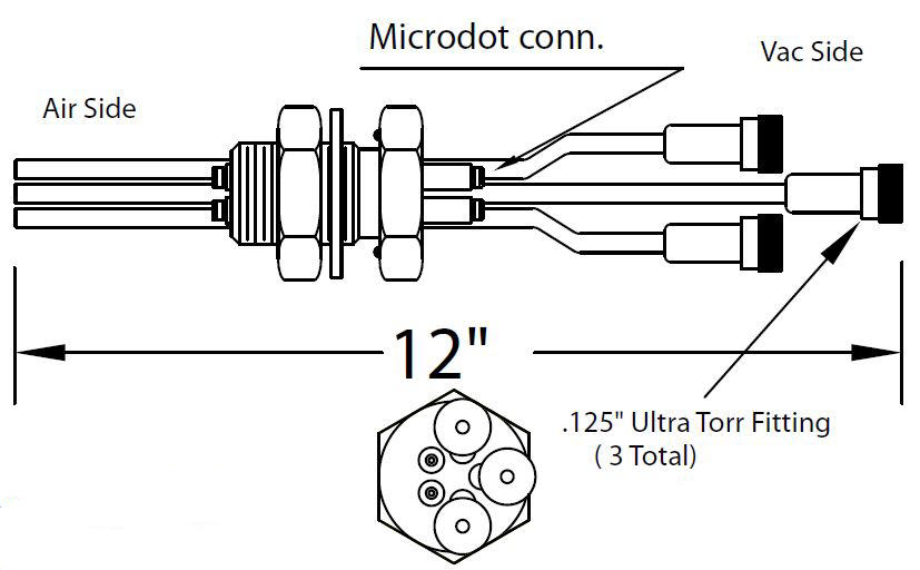 2 MicroDot to MicroDot connector, 2 cooling tubes and 1 air tube with 1 ...