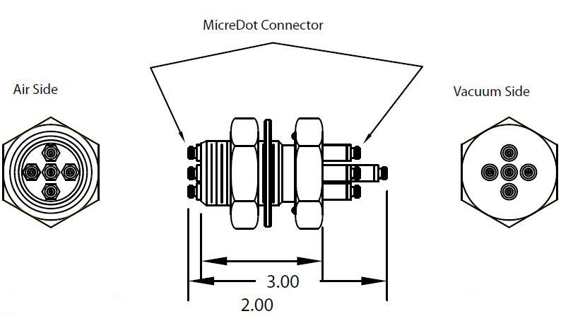 5 MicroDot to MicroDot connector, 1" baseplate 100-011 - Demaco