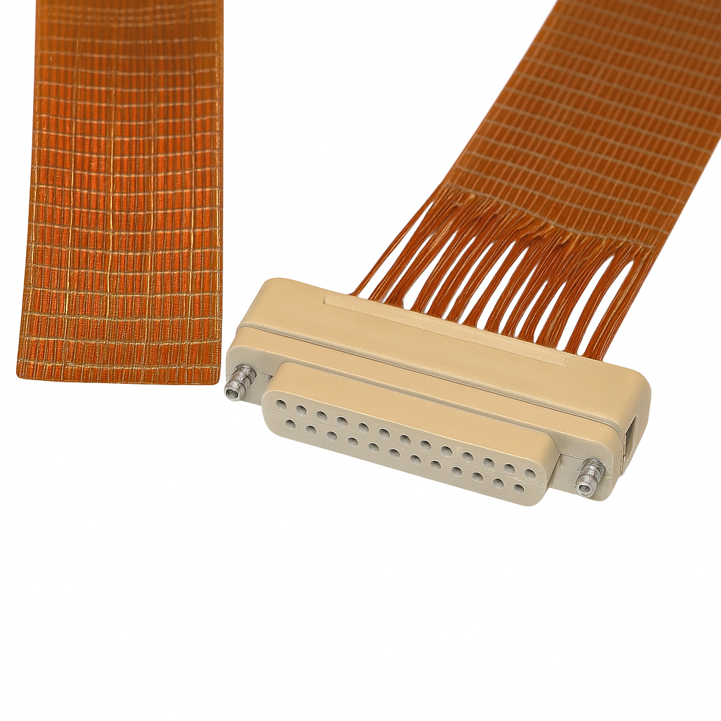 25-pins female PEEK connector to cable 19" A2348-1-CN - Demaco