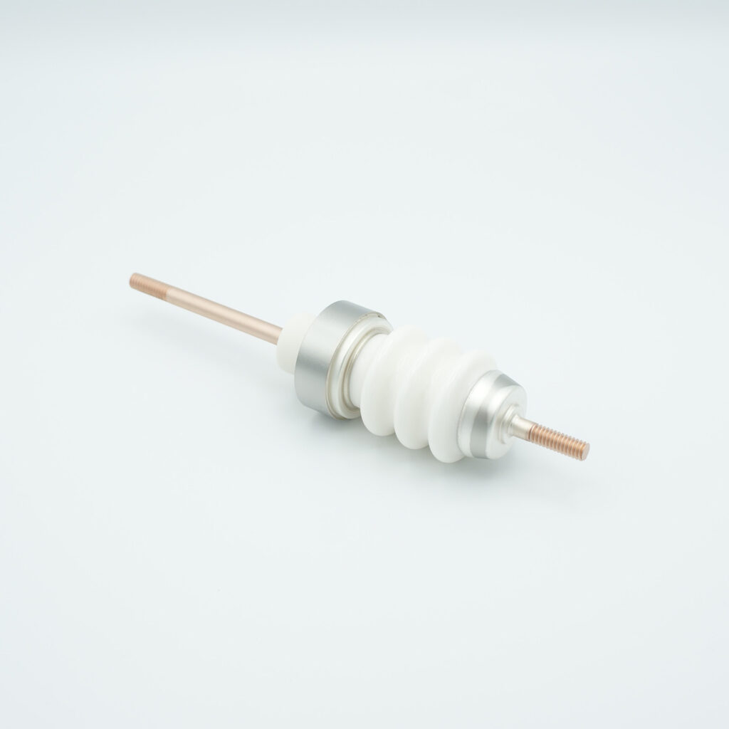 1 pin high voltage feedthrough 20000V / 50 Amp. Nickel conductor weld ...