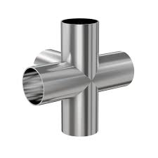 5-Way cross tube 4", tumbled finish BW-5C-400 - Demaco